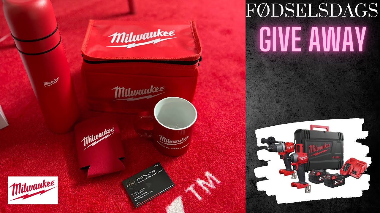 Milwaukee Fødselsdags Give Away / 1 års Jubilæum - YouTube