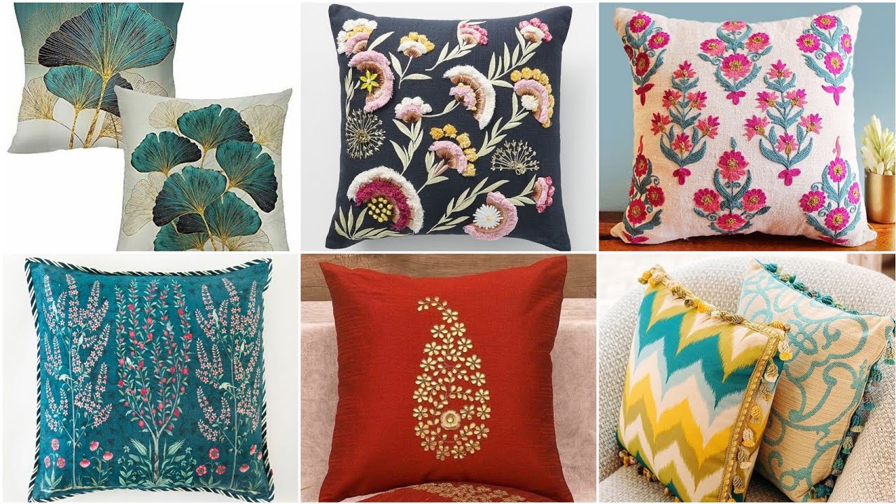 Latest Printed & Embroidered Cusions Cover Design | Cusion Cover Design ...