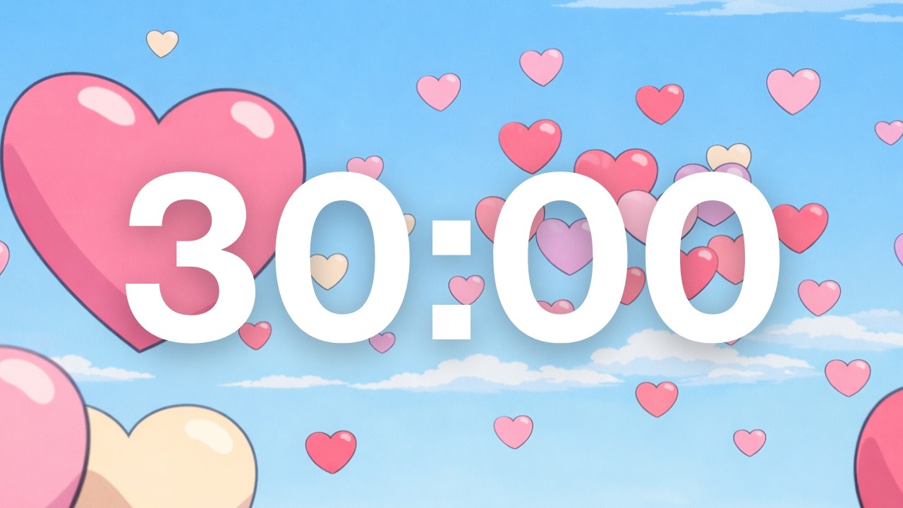 30 Minute Valentines Day Timer With Floating Hearts - YouTube