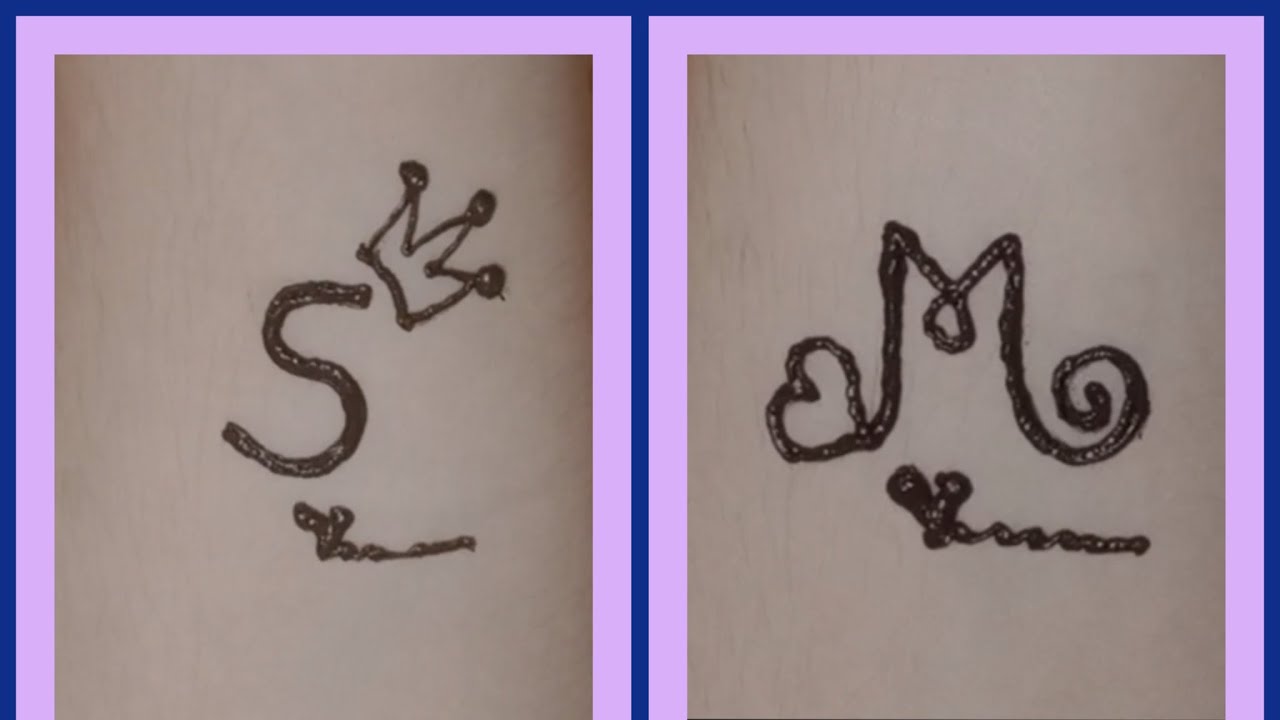 S, M name mehndi tattoo design || S, M alphabet mehndi tattoo design ...
