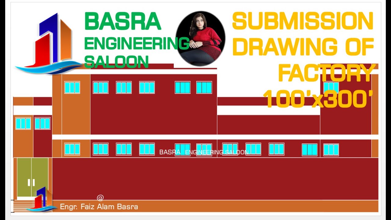 AUTOCAD # 162 Submission Drawing for Factory Halls Size 100'x300' - YouTube