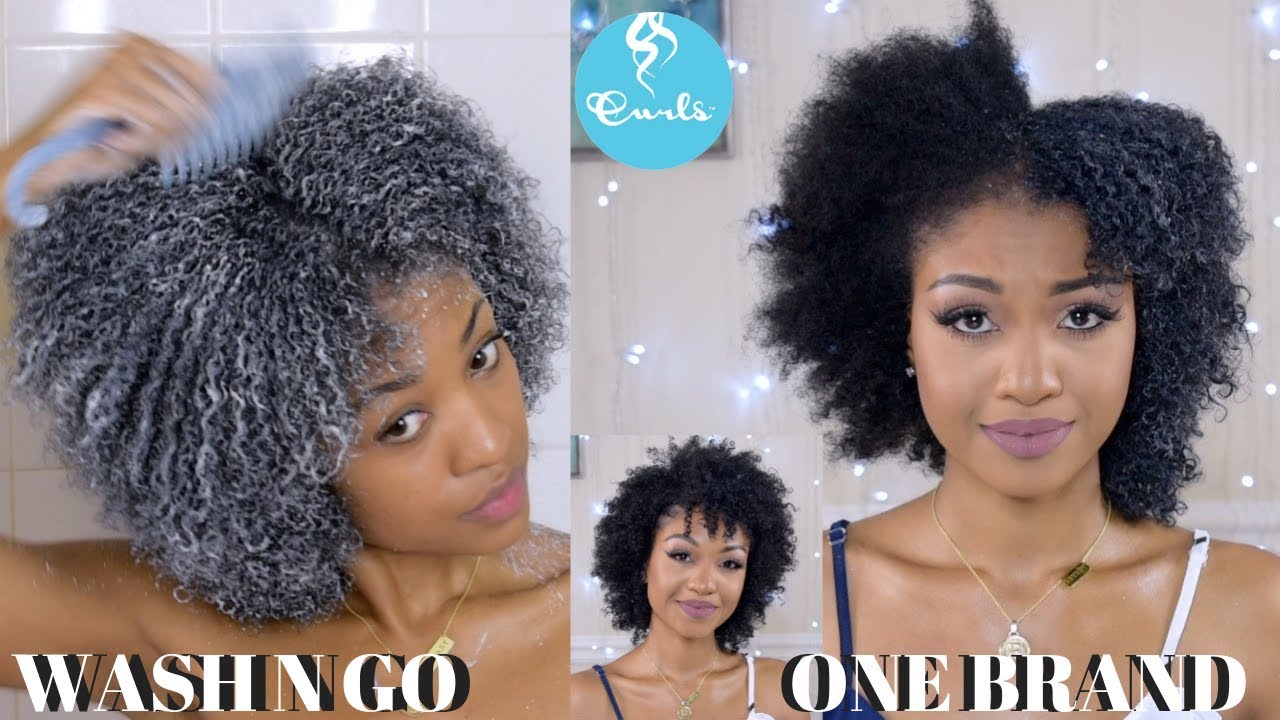 WASH N GO USING ONE BRAND | TYPE 4 HAIR APPROVED? | CURLS POPPIN ...
