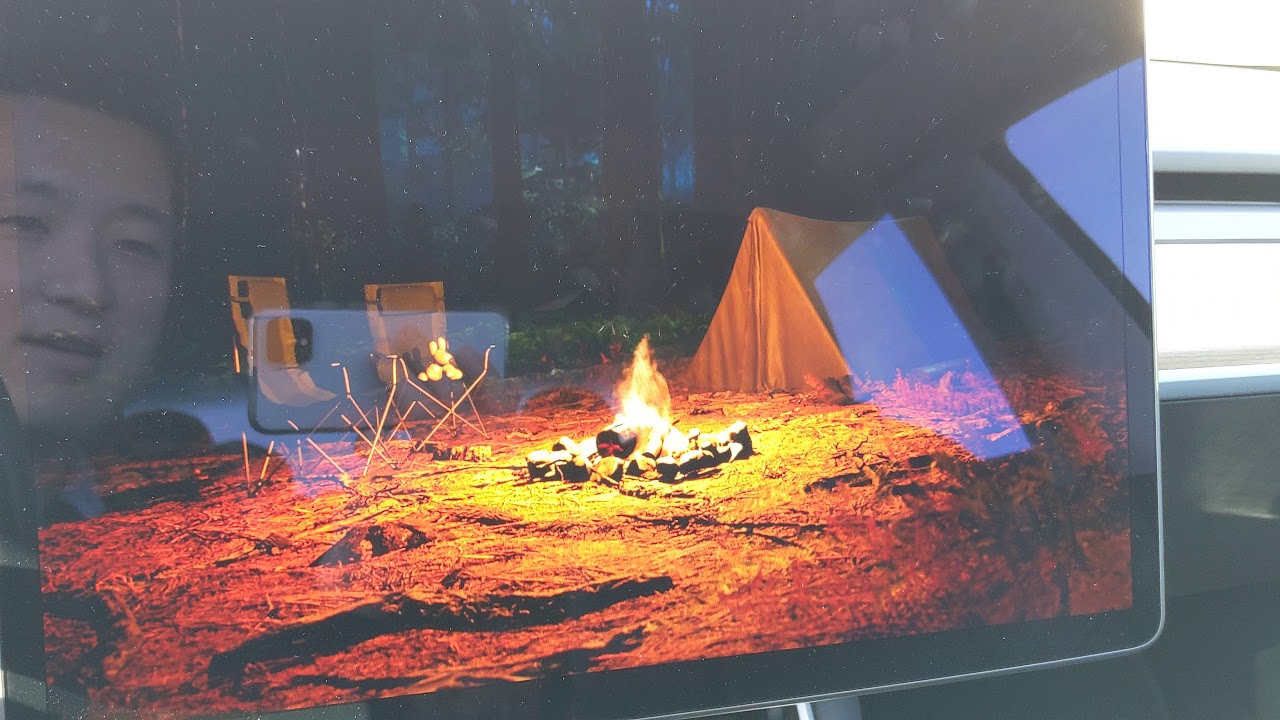 Beautiful Tesla Model 3 camping mode screen saver! (Easter egg) - YouTube