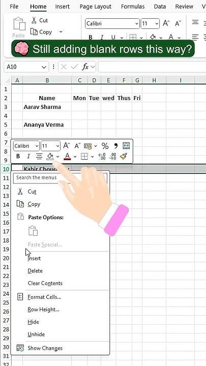 Don’t Add Blank Rows Like This! There’s a Better Way in Excel 🚫📊 | Smart Shortcut Inside! - YouTube