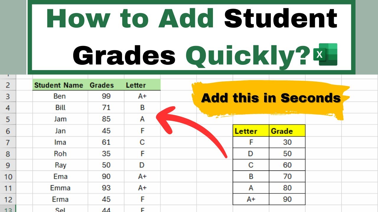 How to Fill The Student Grades Quickly 🤯 | Excel Job Interview Question ...