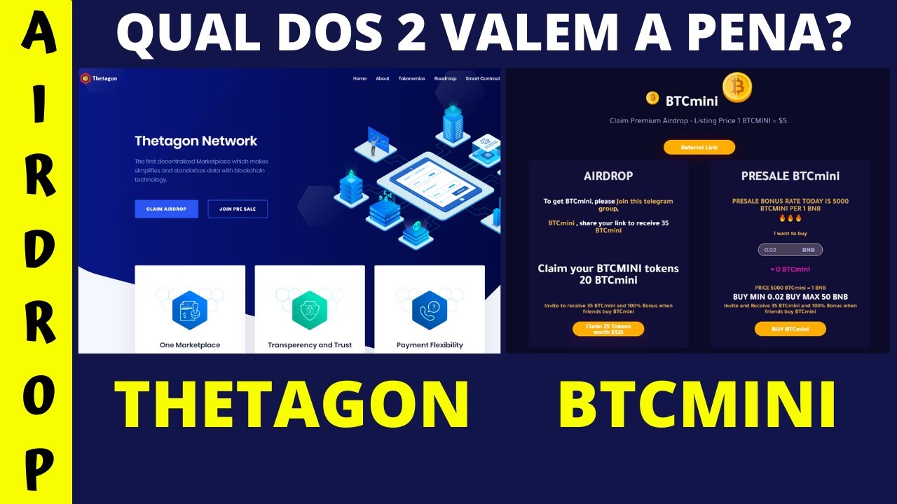 AIRDROP THETAGON E BTCMINI AVALIANDO AIRDROPS QUAL VALE A PENA - YouTube
