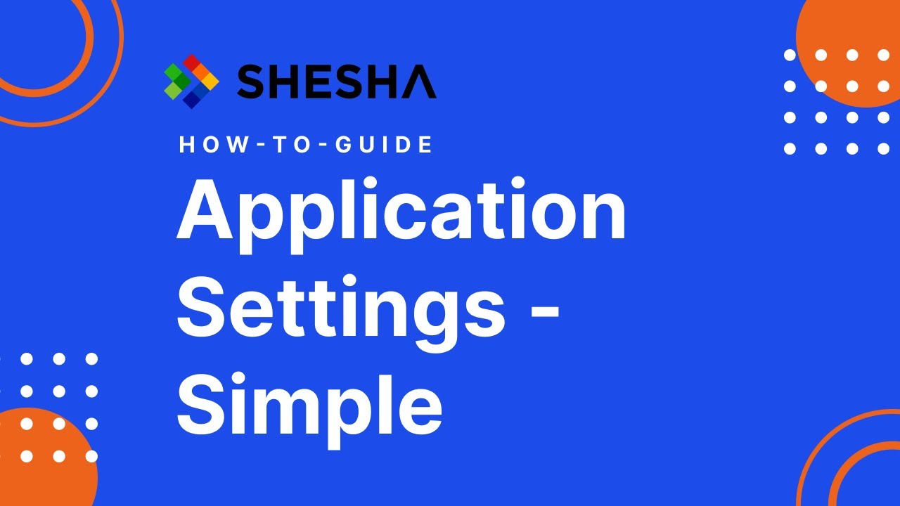 Application Settings - Simple - YouTube