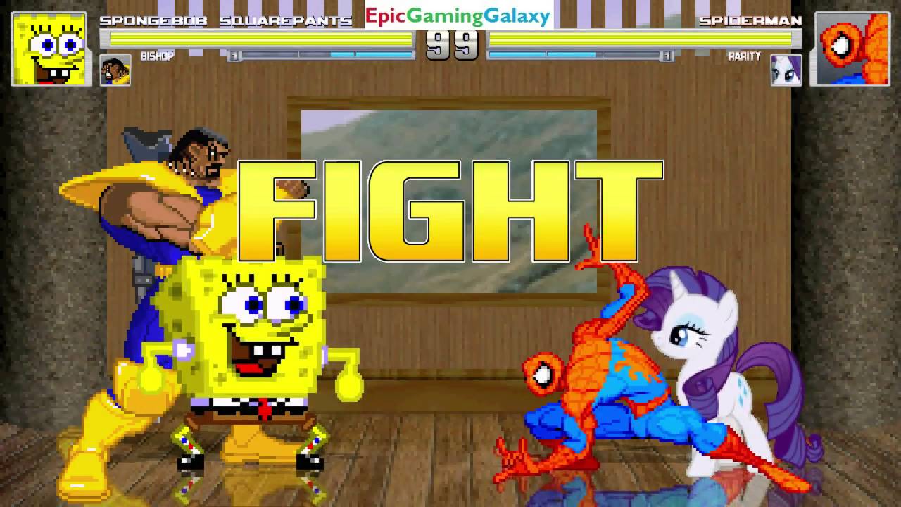 Spider-Man And Rarity VS SpongeBob SquarePants And Bishop In A MUGEN ...