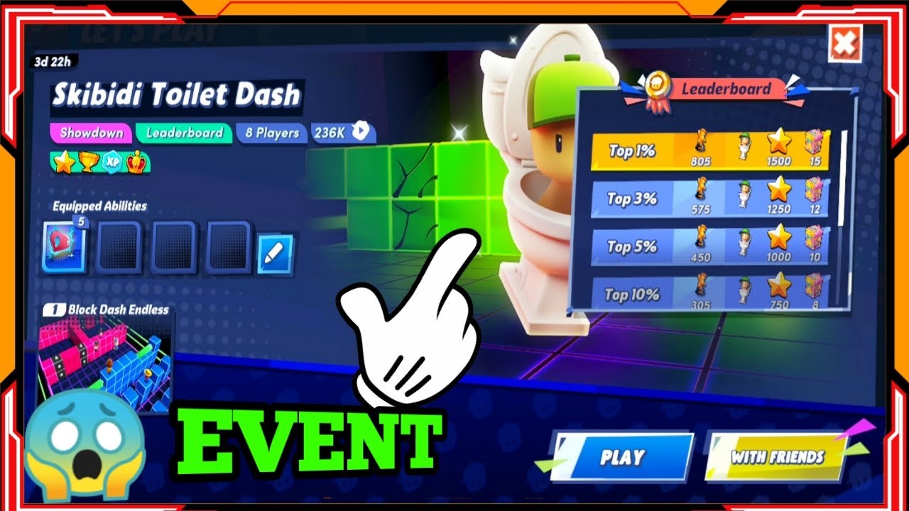 Stumble Guys New update: New event Skibidi Toilet Dash Funny Event game😱 #stumbleguys - YouTube