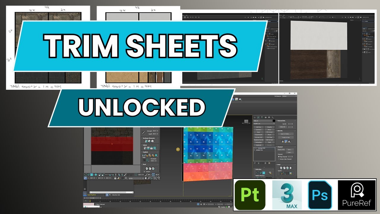 Creating a Trim Sheet for AAA Video Game Environment Art - YouTube