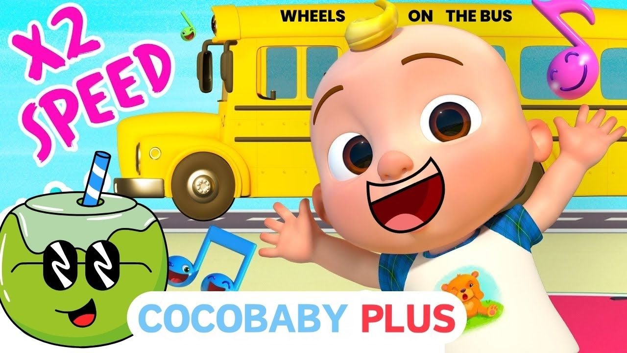 Wheels on the Bus x2 SPEED! Fast Fun Entertaining Video for Kids | NEW ...