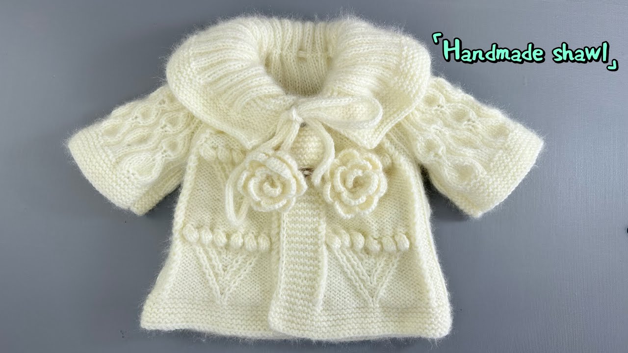 How to knit handmade small shawls for children around 3 years old 儿童3岁 ...