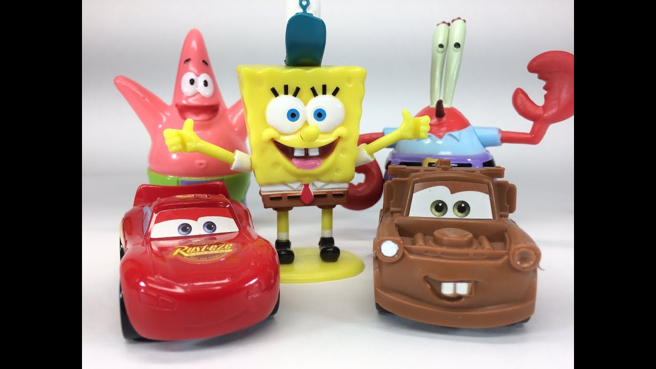 Disney Pixar Cars Lightning McQueen and Mater mini's with SpongeBob ...