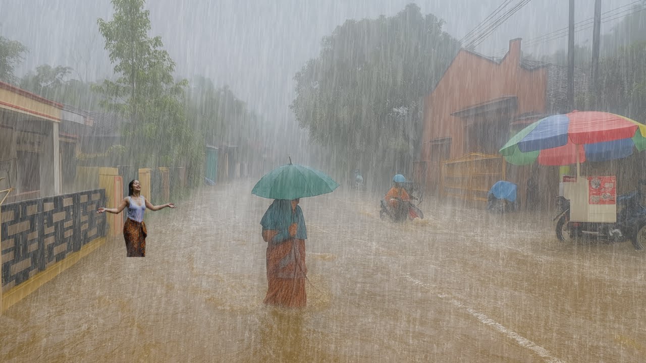 SUPER HEAVY RAIN & AN EXTREME STRONG WIND STORM HIT MY VILLAGE ...
