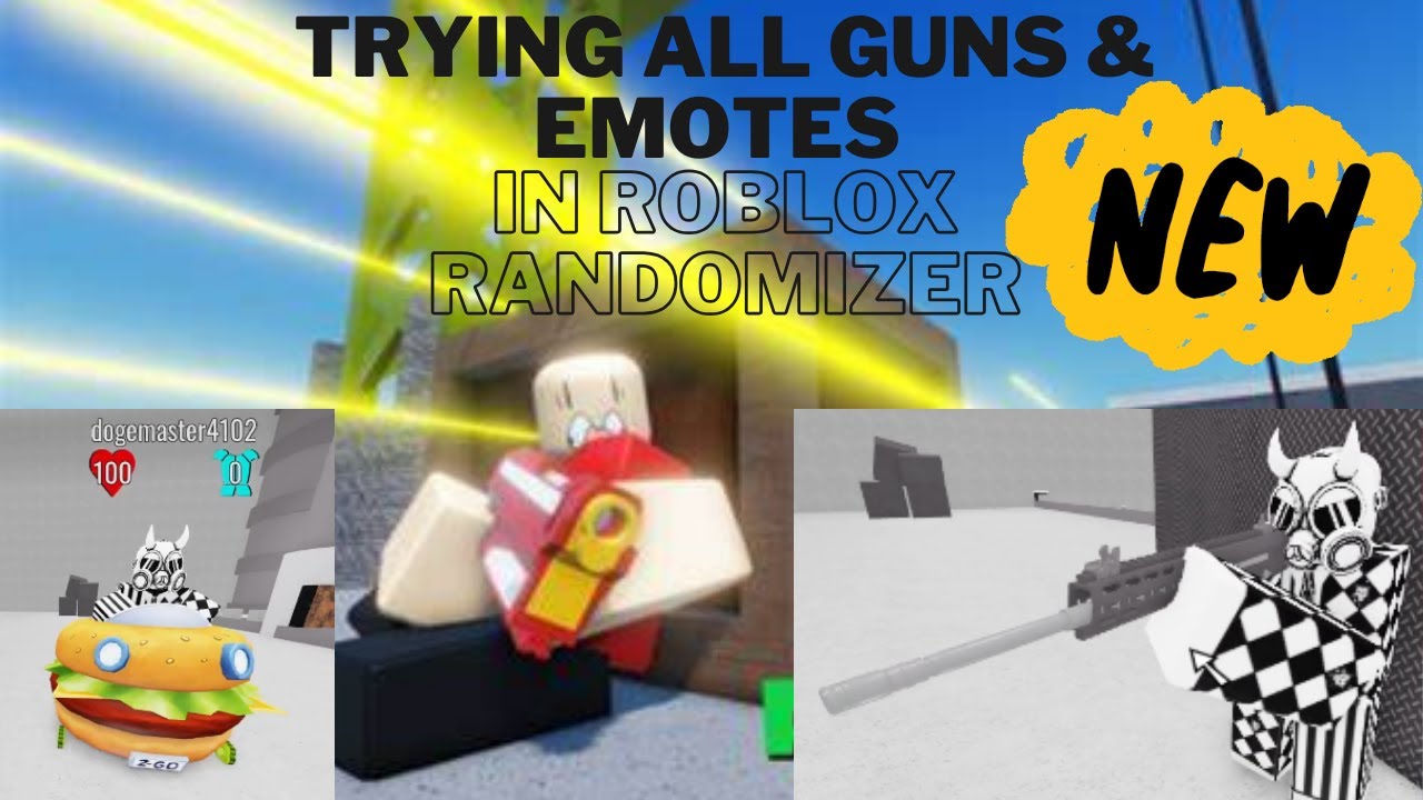 Trying All Cool Guns & Emotes in Roblox Randomizer (Bonus Items) - YouTube