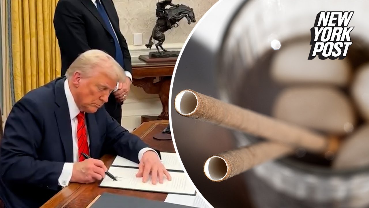 Trump talks about paper straws exploding and sharks while reversing ...