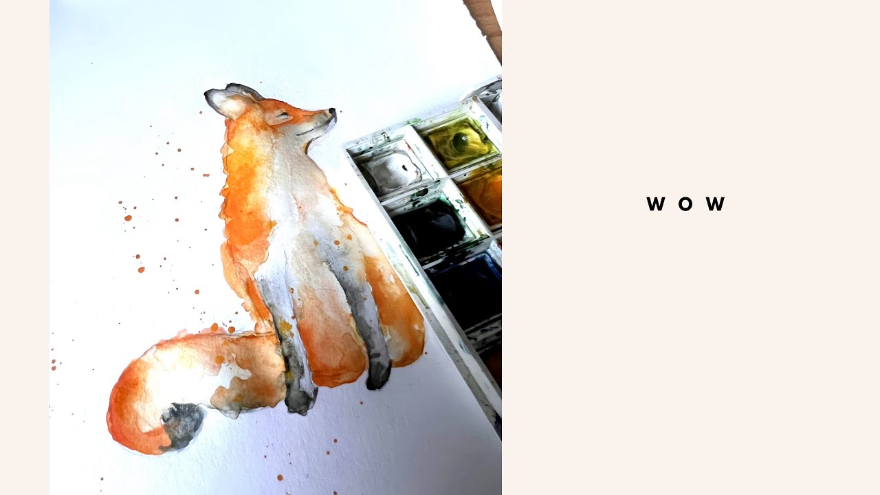 FOX Watercolor Painting Tutorial | easy painting - YouTube