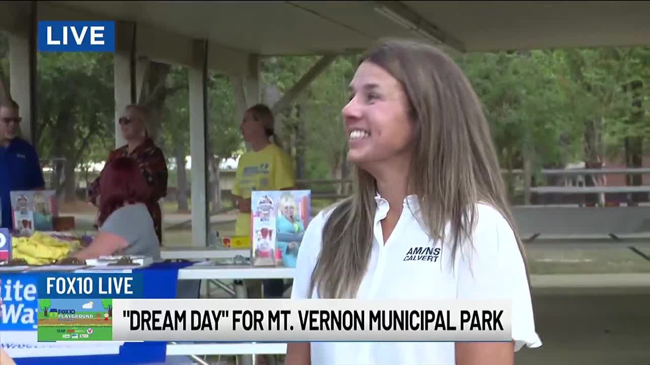 Kristen Mosely with AM/NS Calvert on the FOX10 Playground Project - YouTube
