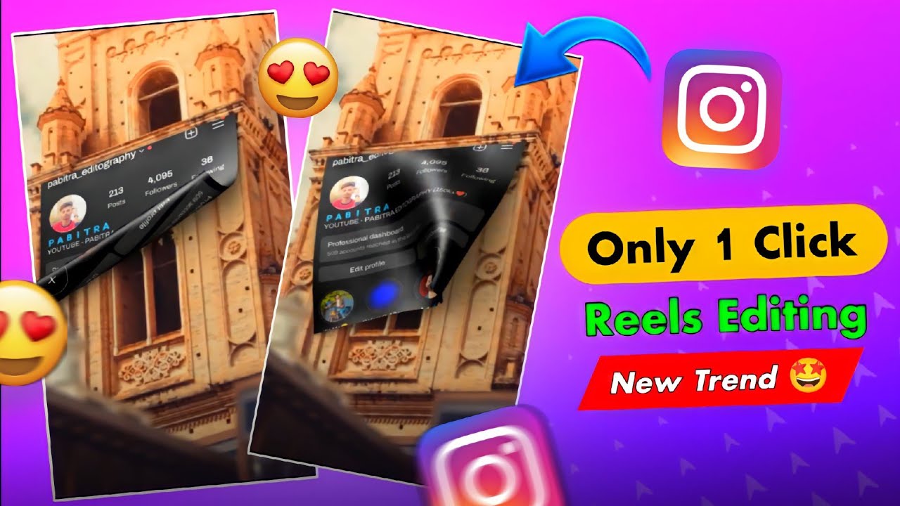 ONLY 1 CLICK 😱 Instagram Viral Unroll The Curtain Video Editing ...