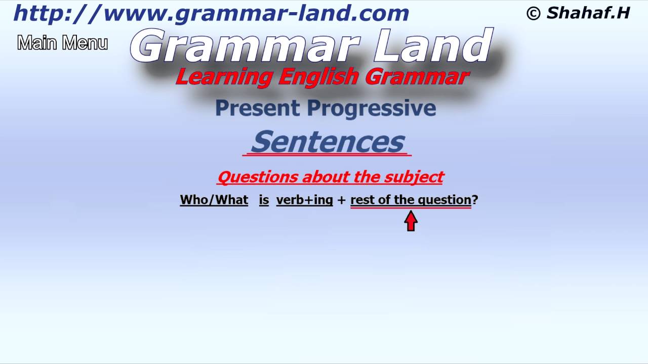 Learning English Grammar: Present Progressive tense - sentences - YouTube