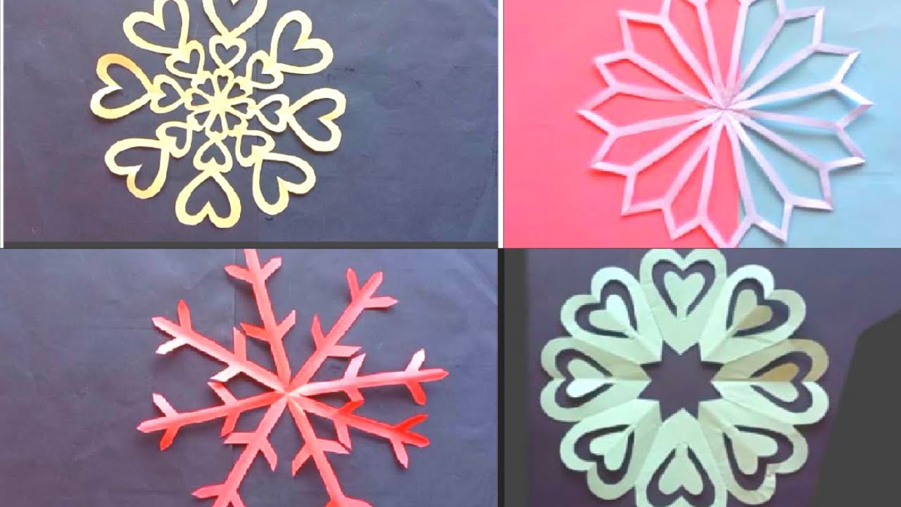 DIY 4 different types of Snowflake for Christmas decoration ️ ||Paper ...