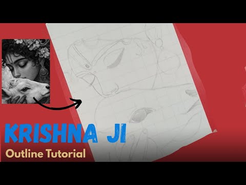How to draw Krishna ji Sketch outline | step by step tutorial - YouTube