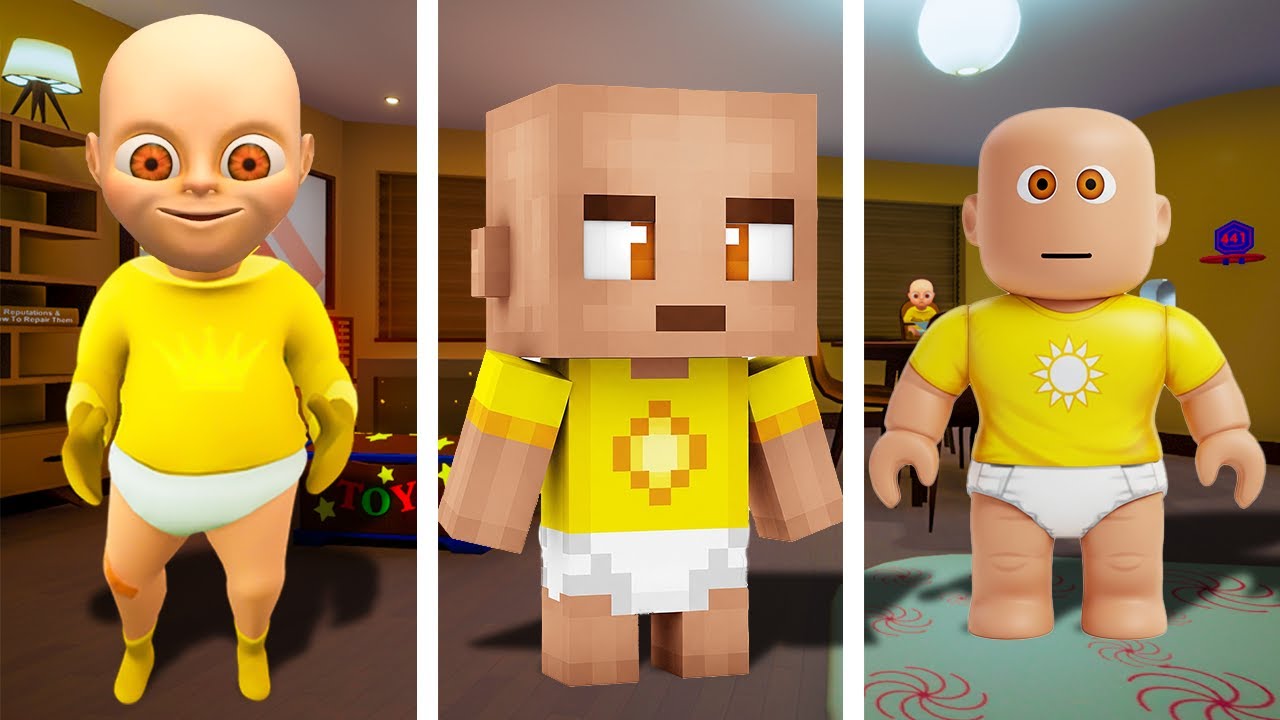 What if we Finish The Baby In Yellow In Minecraft VS Roblox - YouTube