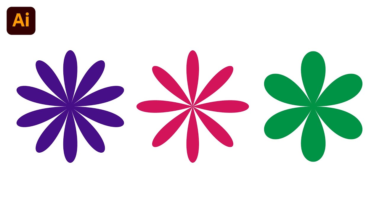 How to Create a Flower Design in Adobe illustrator | Flower Design ...