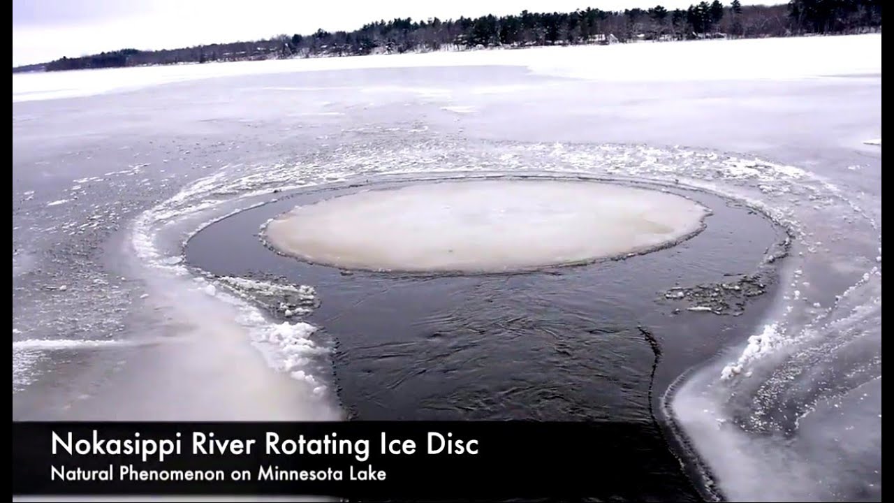 Rare spinning ice disc draws attention near Brainerd - YouTube