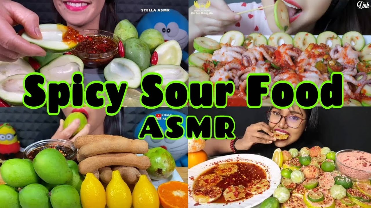 Eating Sour Fruits with Chilli Oil | Extremely Sour Food Challenge ...