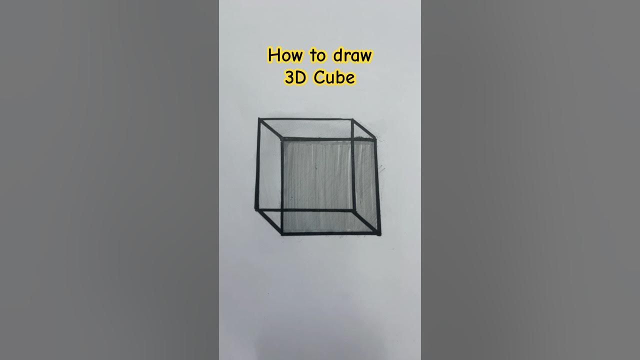 Draw 3D “cube” #funlearningwithdiya #draw #3d #cube #easy #stepbystep # ...