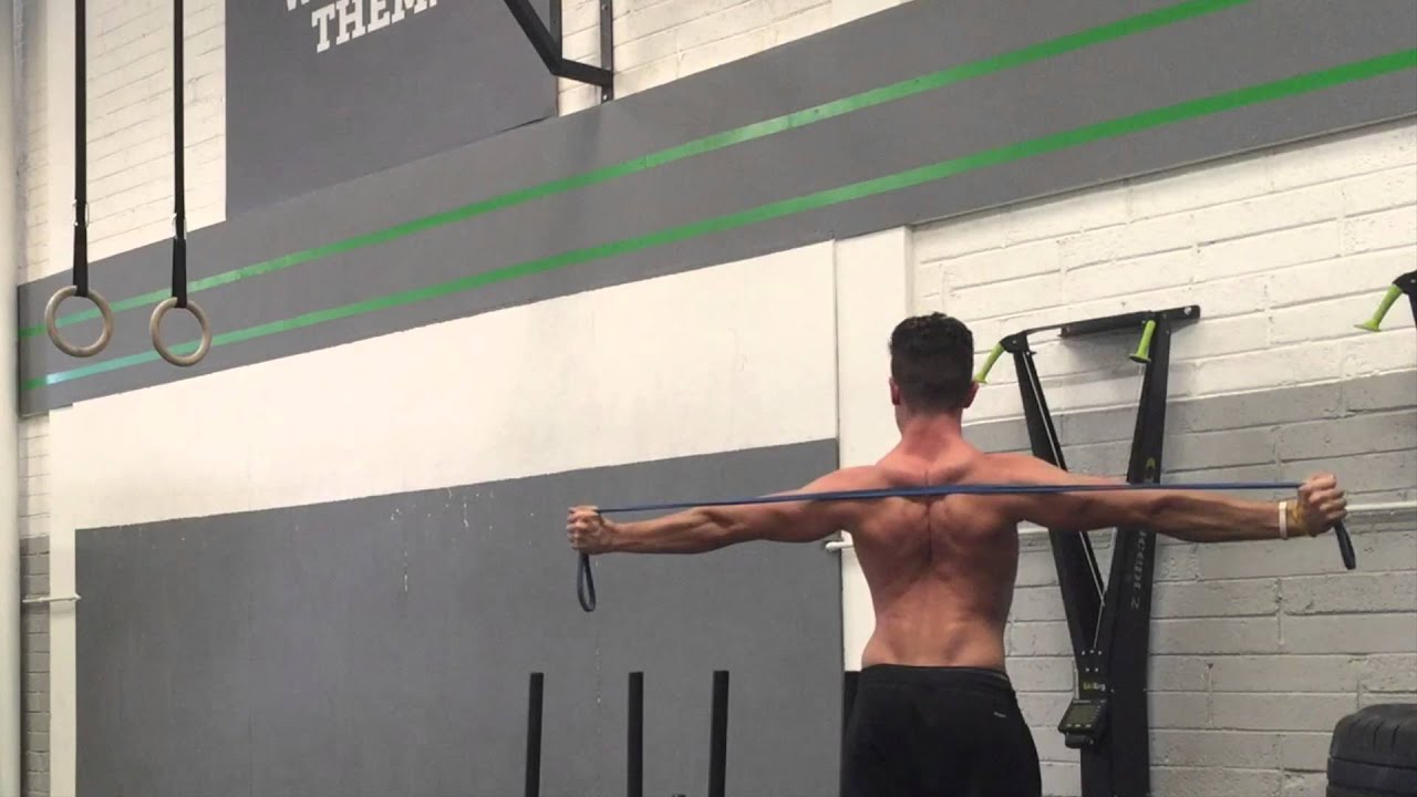 Overhead band pull aparts - YouTube