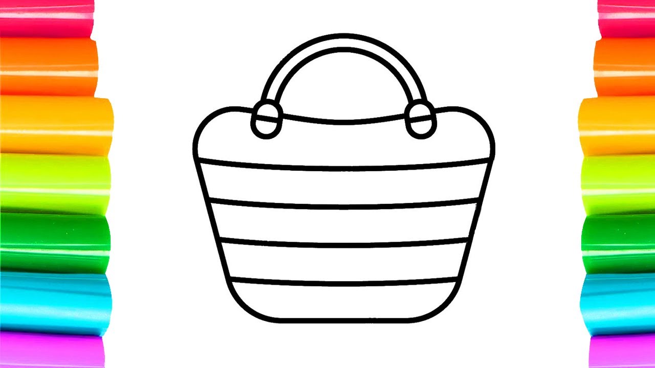 Bag Drawing easy step by step | How to draw Shopping Bag Drawing easy ...