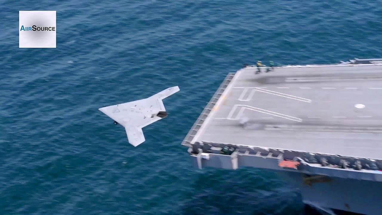 X-47B Drone Launches From Aircraft Carrier USS George H.W. Bush - YouTube