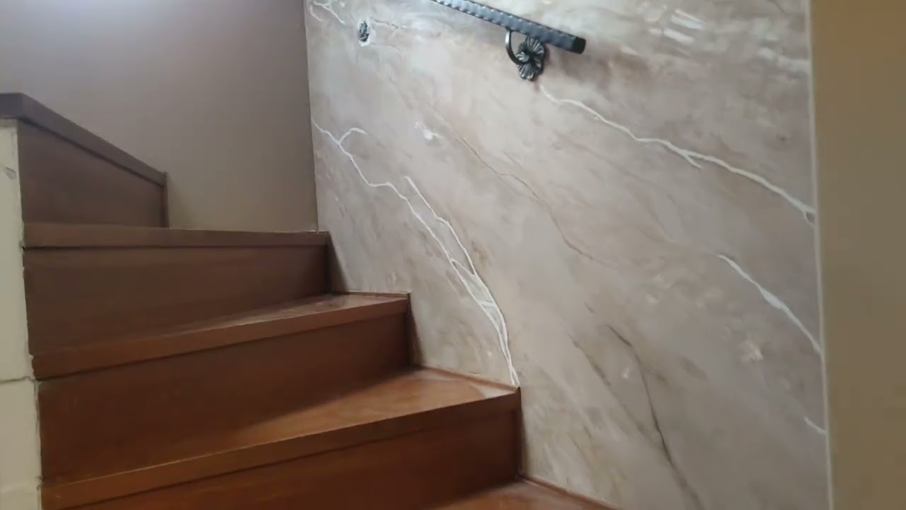 Real marble looking venetian plaster by myself ;) - YouTube