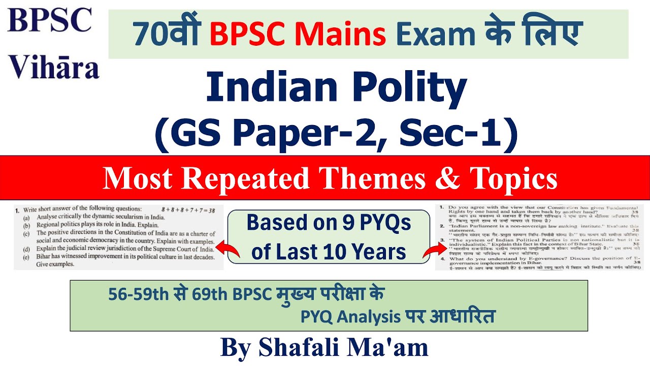 70th BPSC Mains के लिए Polity के Repeated Themes & Topics | Polity ...
