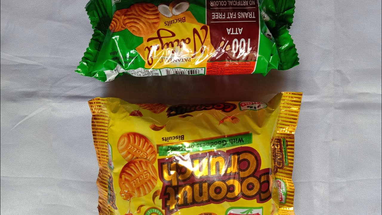 Priyagold coconut crunch Biscuits VS Patanjali Nariyal Biscuits ...