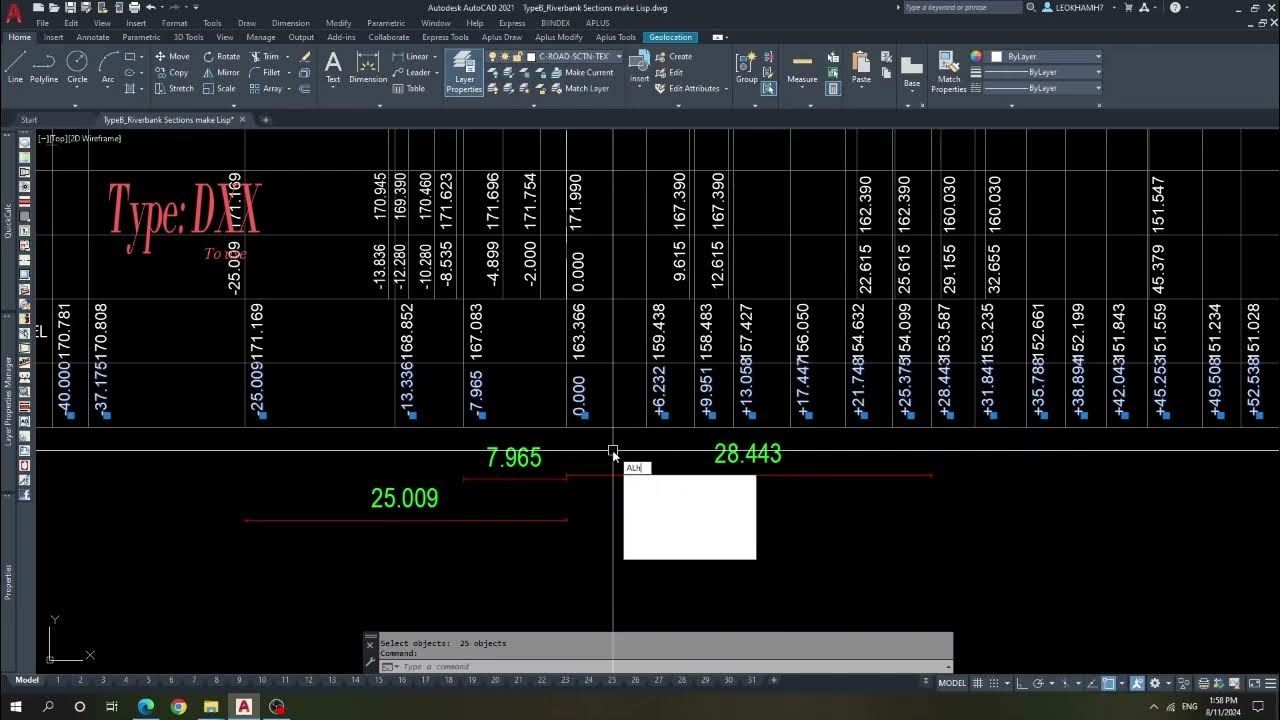 AutoLISP : Dynamic Text Adjustment and make text offset Cross section in AutoCAD.( Free download ...