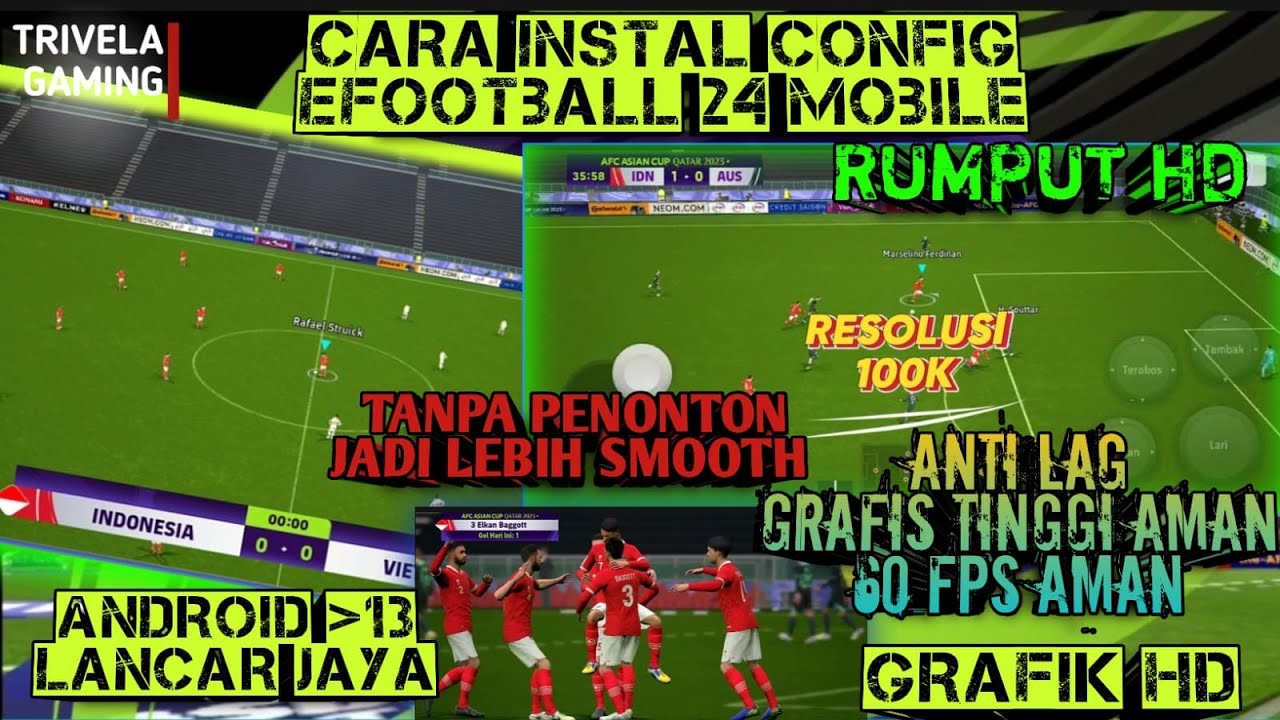TUTORIAL CONFIG EFOOTBALL 2024 MOBILE ⁉️ 3 PILIHAN RESOLUSI 50, 75 ...