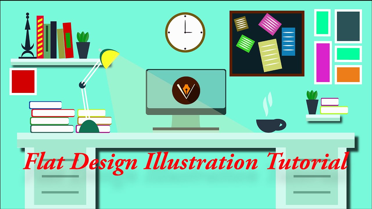 How to Create flat design illustration in Adobe Illustrator || speed ...