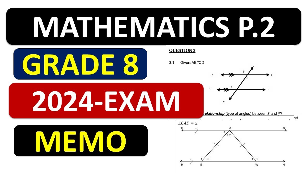 MEMO MATHEMATICS P. 2 GRADE 8 2024 TERM 4 FINAL EXAM GET ANSWERED PREP ...