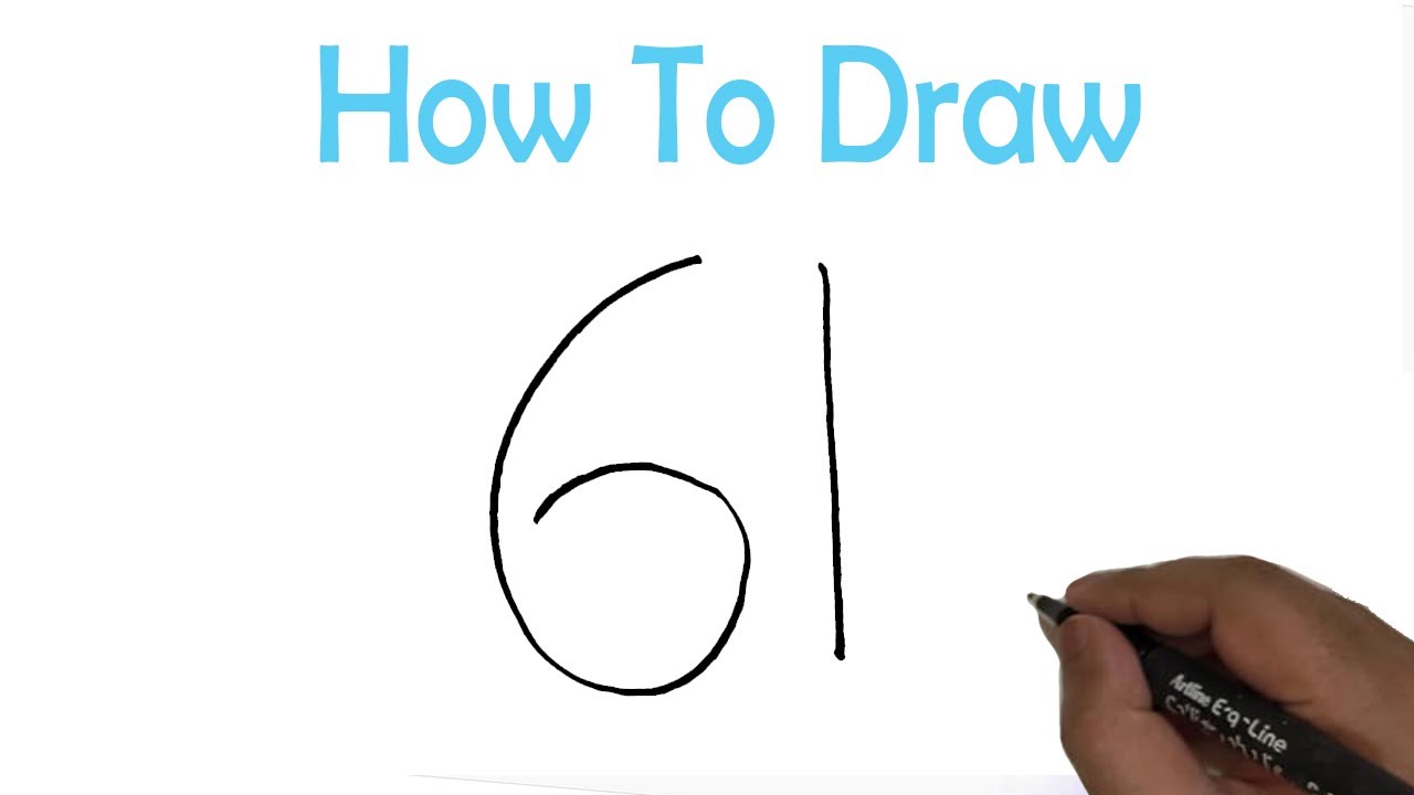 Fox Drawing with Number 61. How to draw animal easy. Drawing with ...