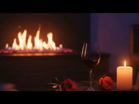Gece Yarısı Şöminesi 🕯️ Aşk Gecesi için Romantik Müzik Göze Bakmak için DUYGUSAL Ritimler