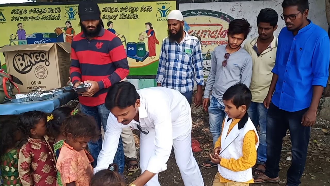 Food donation to slum people..... - YouTube