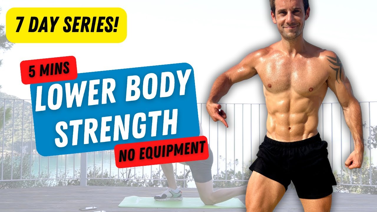 5 Min LOWER BODY Strength Workout | BODYWEIGHT | 7 DAY SERIES (Day 2 ...