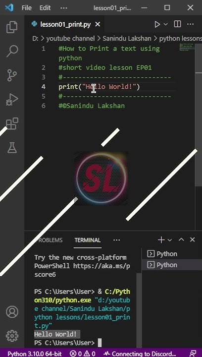 How to print a text using python | #python #shorts video lesson series EP01 | #SaninduLakshan ...