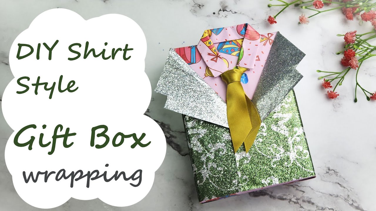 DIY Shirt Style Gift Box Wrapping for Him / 創意禮物包裝 - YouTube