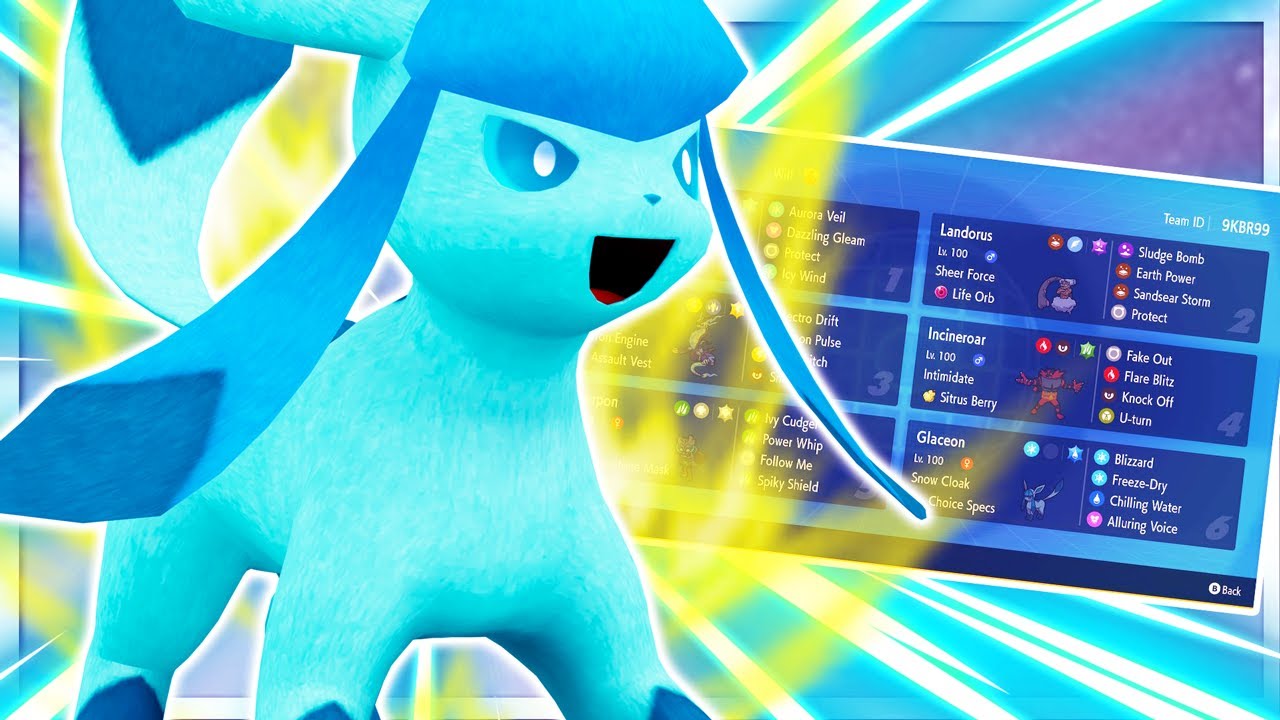 Glaceon Uses Blizzard By Umbreon Using Phychic Flareon Using