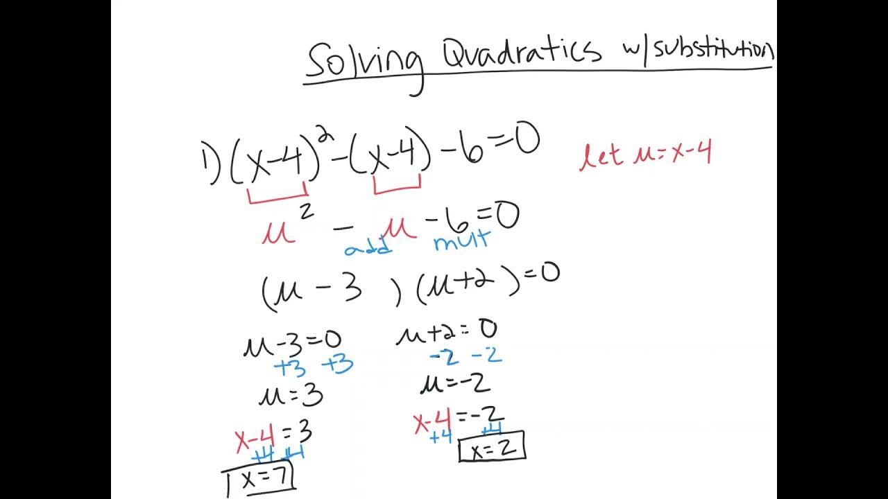 Solve Quadratics with Substitution - YouTube
