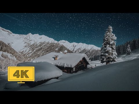 beautiful nature & video 4k | winter & snow | relaxing calm music for sleep